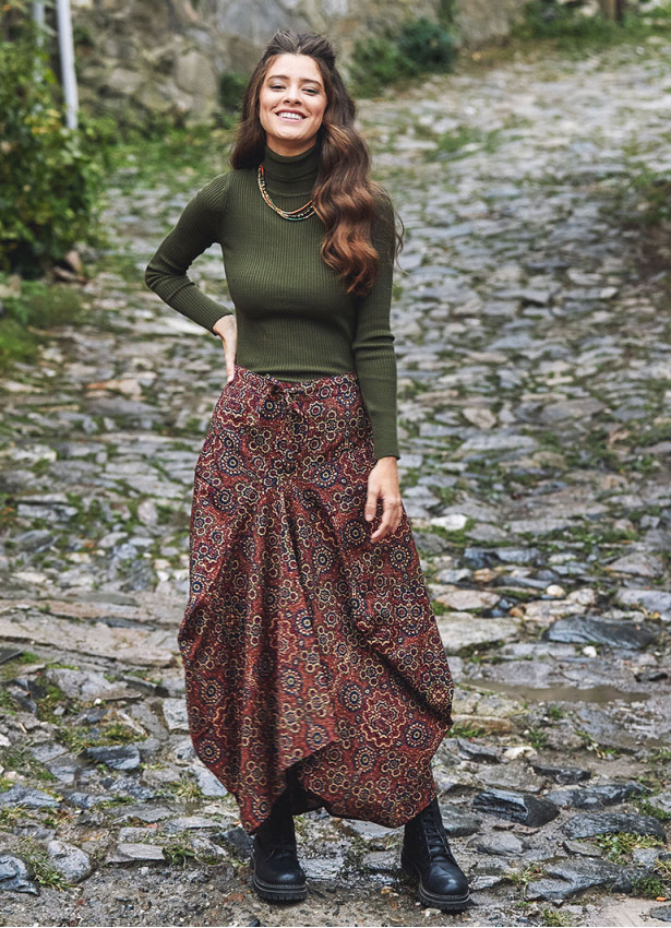 boho pattern skirt